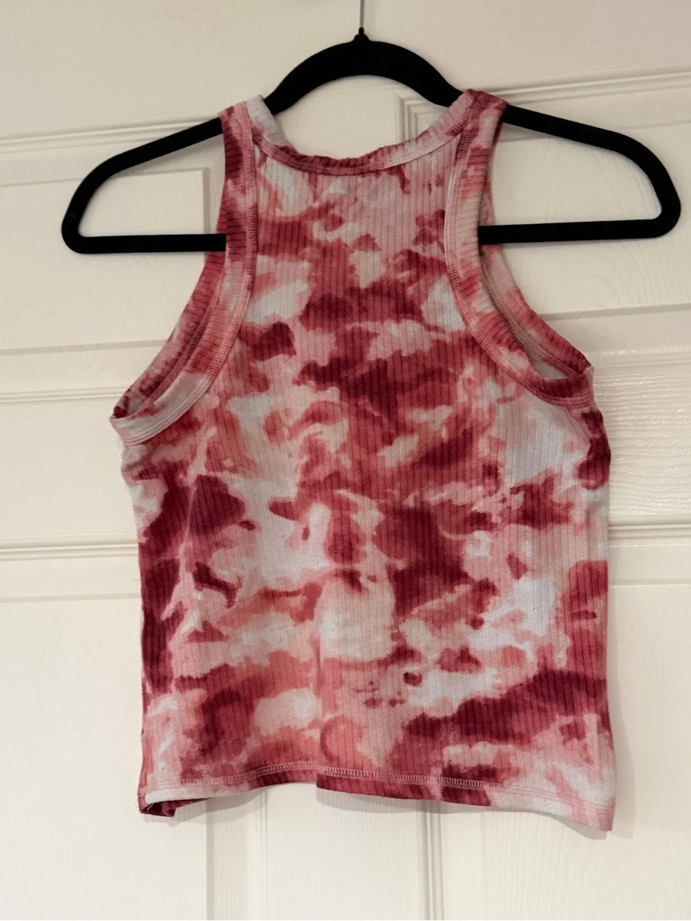 Danskin | Tops | Danskin Pink And White Ribbed Tiedye Tank | Poshmark